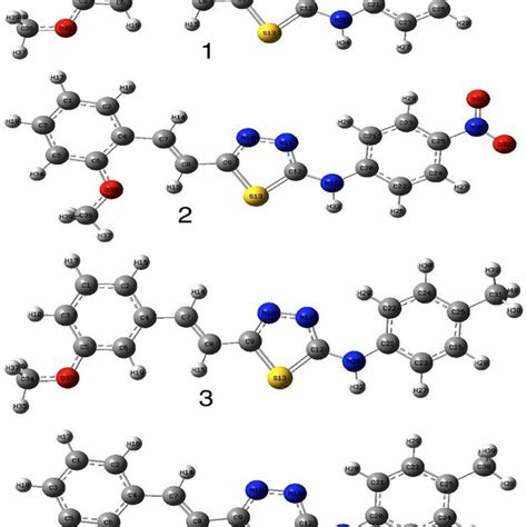 Optimized Structures Of Compounds 1 4 At B3lyp6 311gdp Level Of