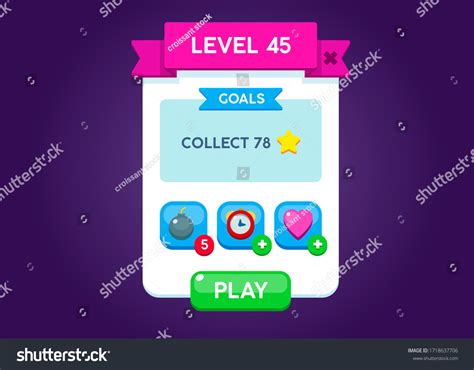Vector Popup Banner Casual Game Ui Stock Vector Royalty Free 1718637706 Shutterstock