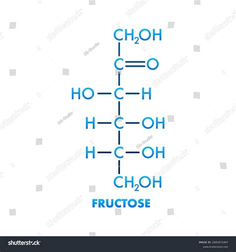 Fructose Molecular Formula Representing Chemical Structure Stock Vector Royalty Free