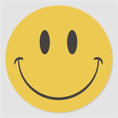 Super Big Smile Happy Face Emoji Classic Round Sticker Zazzle Happy