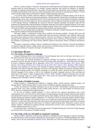 The Influence Of Linguistic Landscape On English Learning A Case Study Of Shenzhen City PDF