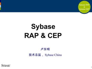 Sybase RAP CEP PPT