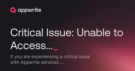 critical issue unable to access appwrite services 401 error