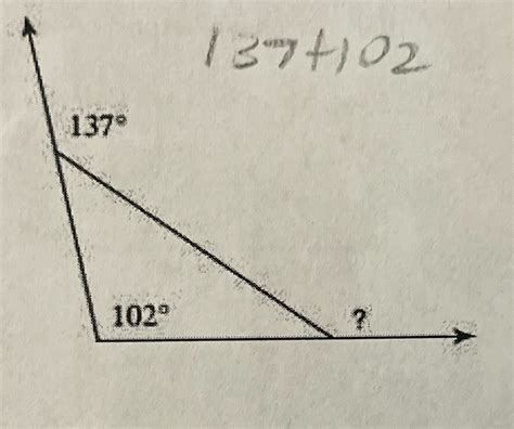 Solved Find The Missing Angle 1 3 102 137 1020 Course Hero