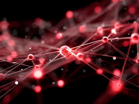 Conceptual Image Of A Network Spheres Connected By Lines In Red