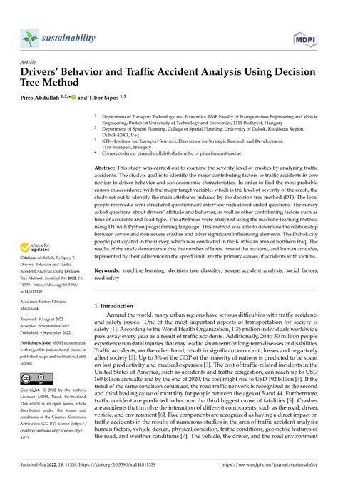 Pdf Drivers Behavior And Traffic Accident Analysis Using Decision