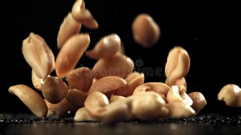 Peanuts Fall On The Table Filmed On A High Speed Camera At 1000 Fps Stock Footage Video Of