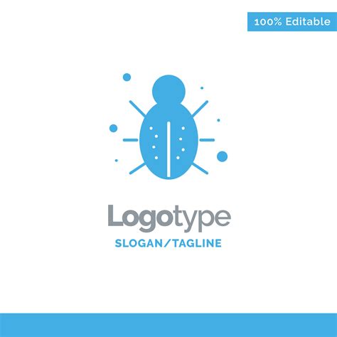 Bug Internet Network Protection Security Blue Solid Logo Template Place