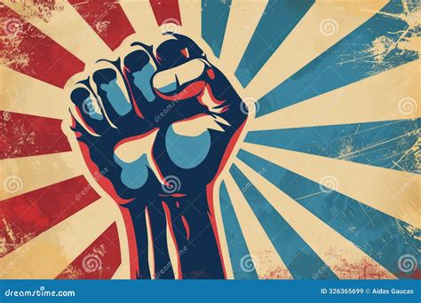 A Propaganda Poster Promoting Unity And Solidarity With Patriotic Colors And Imagery Stock