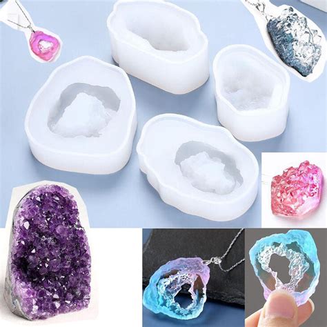 New Silicone Druzy Geode Crystal Pendant Jewelry Mold Etsy