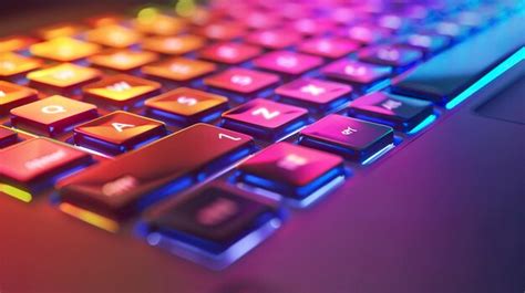 A Photo Of A Keyboard With Colorful Backlighting Premium Ai Generated Image