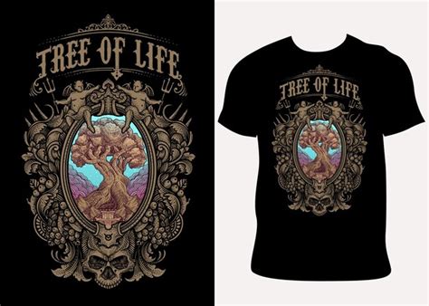 Premium Vector Illustration Tree Of Life Engraving Ornament Hand Drawn Style