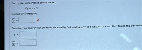 solved find dydx ﻿using implicit