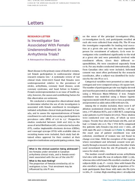Is Investigator Sex Associated With Female Underenrollment In