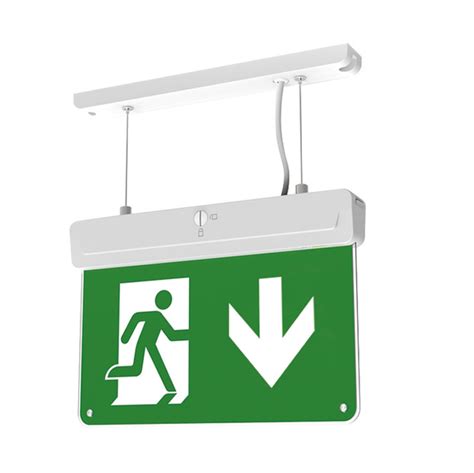 CQR LED Emergency Blade Exit Sign SELF TEST C W Arrow Down Legend CQR Security