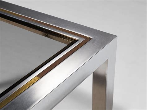 Eccentric Dining Table In Brass And Smoked Glass For Sale At 1stdibs