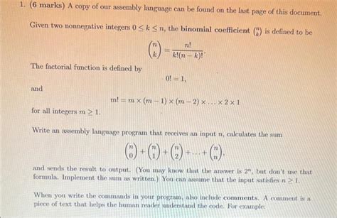 Marks A Copy Of Our Assembly Language Can Be Chegg