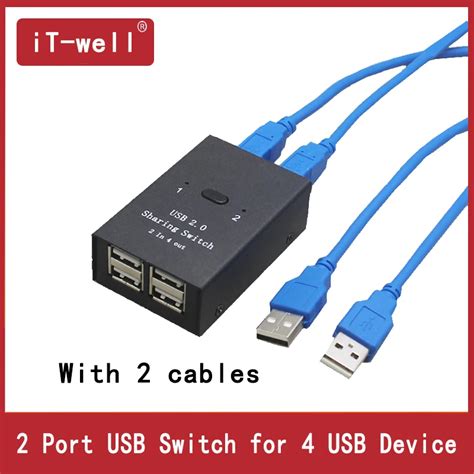 Aliexpress Com Buy IT Well USB 2 0 Hub Manual Sharing Switch 2 In 4 Out Keyboard And Mouse