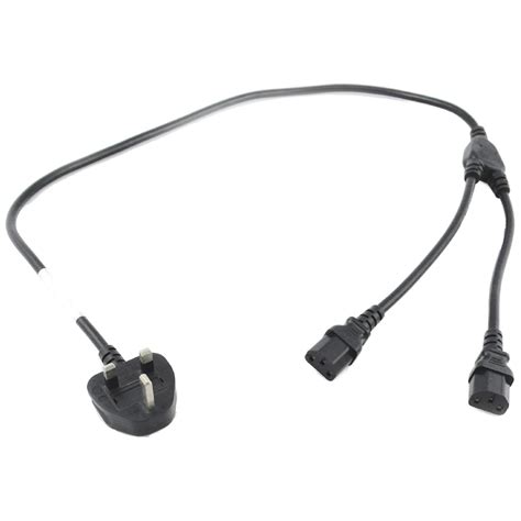 Regvolt Splitter Power Cord Uk Bs1363 Male Down Angle Plug To 2 Way Iec 60320 C13 Connector 1