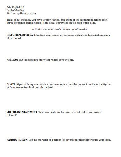 29 Hook Sentence Examples