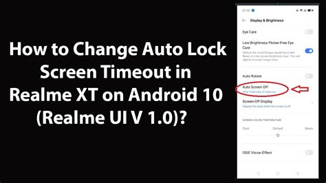 How To Change Auto Lock Screen Timeout In Realme XT On Android Realme UI V YouTube