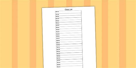 FREE Editable Class List Template Classroom Management