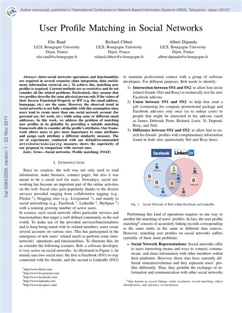 Pdf User Profile Matching In Social Networks