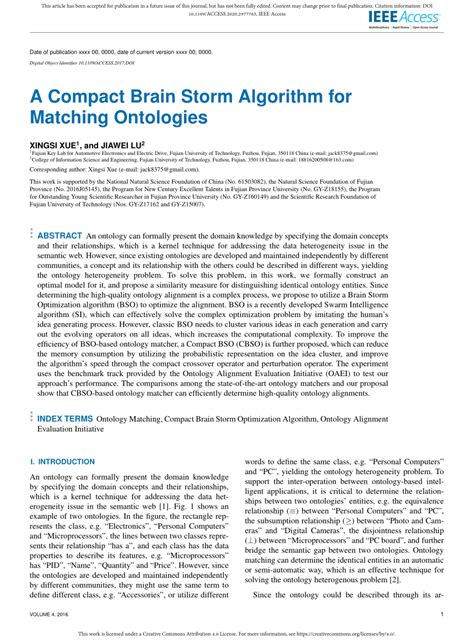 Pdf A Compact Brain Storm Algorithm For Matching Ontologies