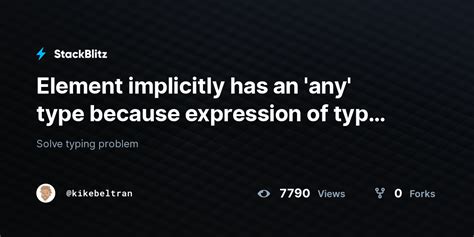 Element Implicitly Has An Any Type Because Expression Of Type String