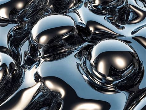 Shiny Metallic Spheres On Reflective Silver Surface Stock Image Image Of Shiny Spheres 355259025