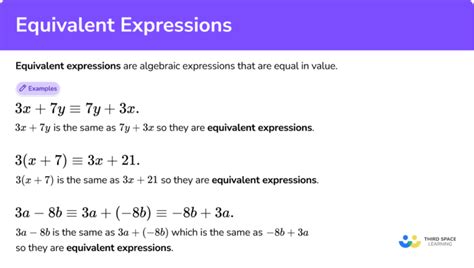 Equivalent Expressions Steps Examples And Questions
