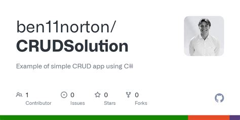 GitHub Ben Norton CRUDSolution Example Of Simple CRUD App Using C