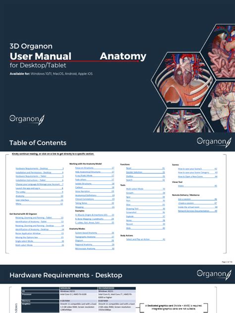 3d Organon Anatomy User Manual Pdf Icon Computing Tablet Computer