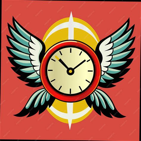 Premium Vector A Clock With A Red Border And A White Clock With A Red