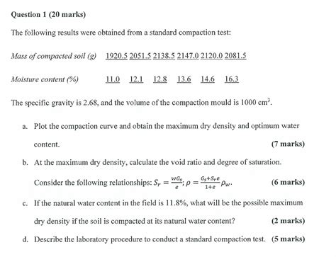 Solved Question 1 20 ﻿marksthe Following Results Were