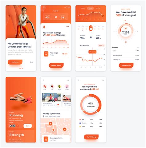 运动健身app Ui Fig素材下载 豆皮儿ui