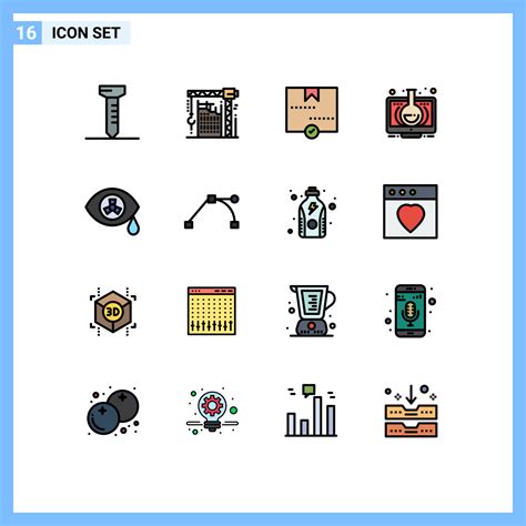 Set Of 16 Modern Ui Icons Symbols Signs For Mutation Monitor Delivered Learning Elearning