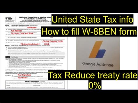 How to fill W-8BEN form, How to complete w-8ben form - YouTube