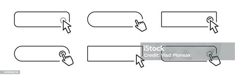 Click Here Button With Pointer Clicking Hand Pointer And Arrow Pointer Clicking Click Here Web