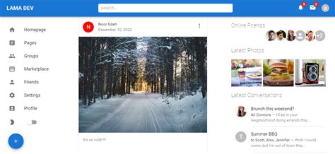 Github Marah Odehsocialmedia Materialui Design Responsive Social Media Page Design Using