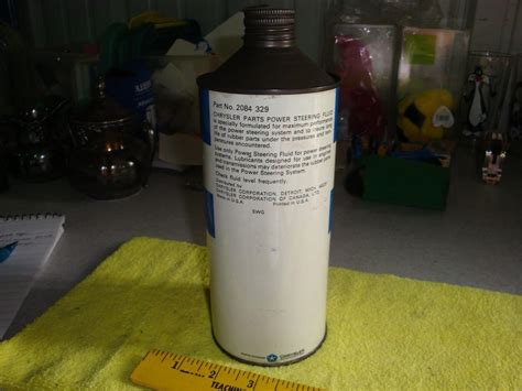 Vintage Mopar Power Steering Fluid Tin Can 2084329 Chrysler Automotive ...