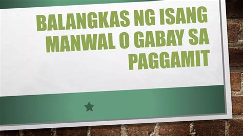 Pagbuo Ng Manwalpptx