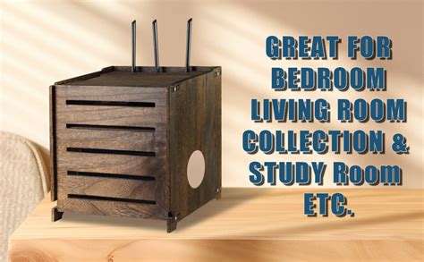 Router Storage Box Wooden Signal Penetrable Wifi Router Box Hider Modem