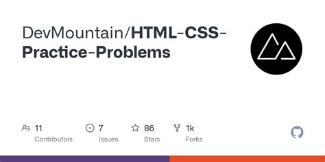 GitHub DevMountain HTML CSS Practice Problems