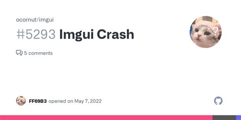 Imgui Crash · Issue 5293 · Ocornutimgui · Github
