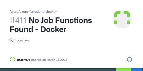 No Job Functions Found Docker · Issue 411 · Azureazure Functions Docker · Github
