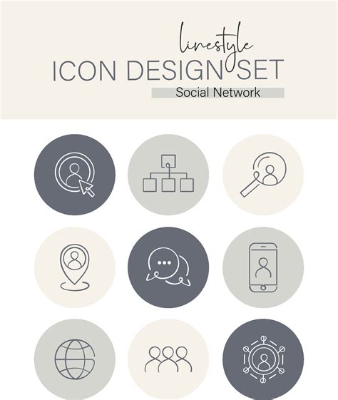Linestyle Icon Design Set Social Network Vector Art At Vecteezy