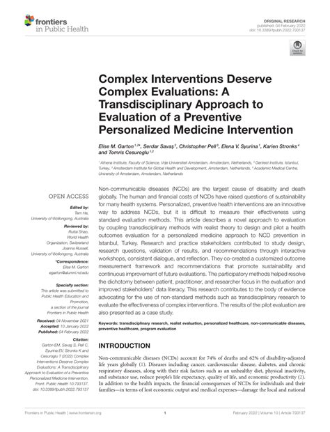 (PDF) Complex Interventions Deserve Complex Evaluations: A ...