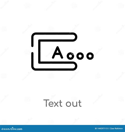 Outline Text Out Vector Icon Isolated Black Simple Line Element Illustration From User