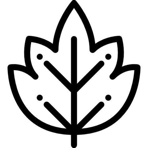 Leaf Detailed Rounded Lineal Icon